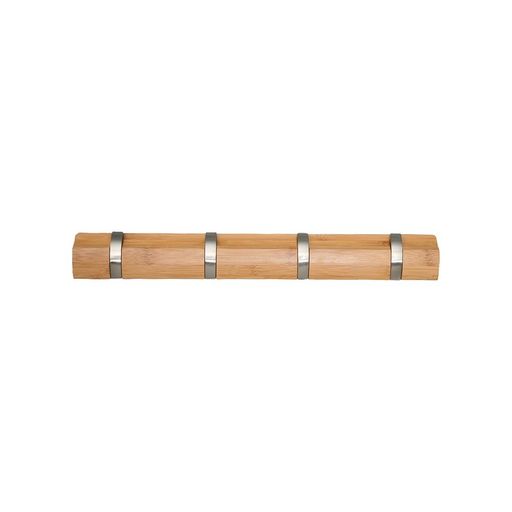 本体サイズ:幅45x奥行2.5~5.2x高さ5.8cm 本体重量:0.6kg 材質:本体(竹集成材)、フック部(アルミダイキャスト) 原産国:中国 耐荷重;約2kg(1フックあたり) 付属の木ネジは木部用です。木部以外(石膏ボード、コンクリ...