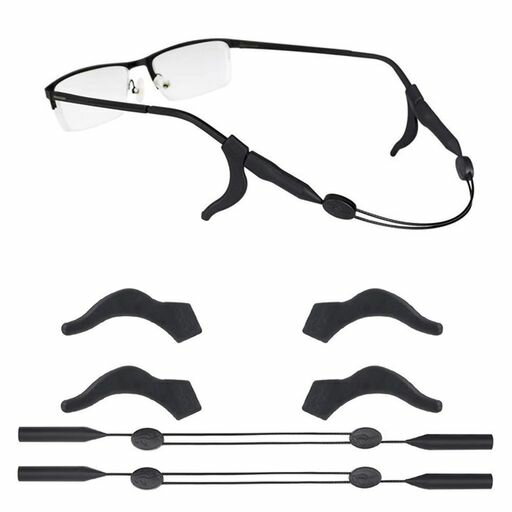 【二重穴構造、太さ&amp;細さ穴に兼用】:従来の製品は単一穴設計なので、4mmフレームのみに対応です。本社のメガネストラップは二重穴構造を採用し、太いフレームと細いフレームに対応でき、太いフレーム差し込み口:直径:4mm;太いフレーム差し...