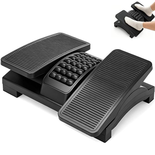 【製品情報】サイズ:奥行33x幅44x高さ13cm、角度調整:0〜30°(前後15°調整可能)、重量:1.85kg、素材:プラスチック、形状:長方形、色:ブラック 【傾斜角度設計】 このフットレスト前後に最大15°調整可能で、人間工学に基づ...