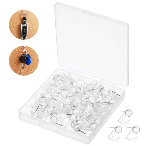 【取り付け簡単】木板やスレート壁に取り付けるだけで、ネジを留めるだけで安心して飾ることができます。 【新デザイン】従来のピンとは違い、新しいデザインの釘は取り付けやすく、長く使えます、脱落しにくいです。美しい透明の外観です。お気に入りの絵を...