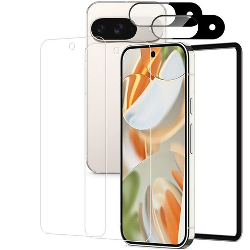 【対応機種・超お得組み合わせセット】GooglePixel9対応(2枚)ガラスフィルム+(2枚)カメラフィルム+ガイド枠付き。携帯電話の画面からレンズまで二重の保護、取付枠は取付けをより容易にすることができ。 【飛散防止設計】高品質の日本硝...