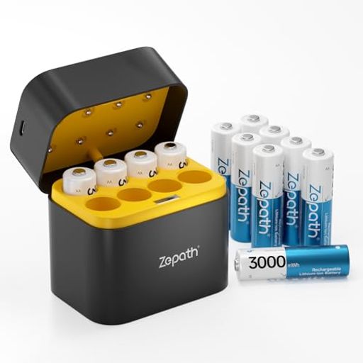 【リチウム単三電池と1.5v電圧出力】Zepath充電式リチウム単三電池は3000mWhの大容量と高いエネルギー密度を備えており、多数の充放電サイクルを実現し、長寿命を誇ります。電力が完全に使い果たされるまで、プロセス全体を通じて1.5Vの...