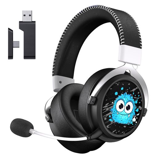 ゲーミング 【最新版4way接続&amp;幅広く互換性】2025最新版type-C接続できるワイヤレスゲーミングヘッドセットはトランスシッターが取り外し可能なデザインを採用しており、USB-AとType-Cの2つのインターフェースを備えてい...