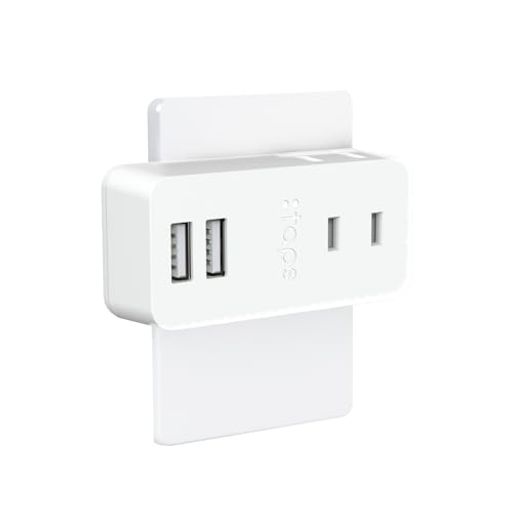 電源タップUSBモバイルタップ180度回転プラグ コンセント挿し込み口/定格入力:AC100-240V50/60Hz0.25A(最大)、差し込み口数:2個口(合計1400Wまで) USBポート/定格出力:DC5V2A(合計最大)、コネクタ形...