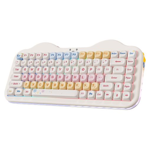 可愛いケーキキーボード75%レイアウト:新しいYUNZIIC75可愛いメカニカルキーボードシリーズは、カラフルなキーボードデザインで、甘くて可愛らしいデスクトップアクセサリーです。高品質なメカニカルキーボード、コンパクトな75%レイアウト、...