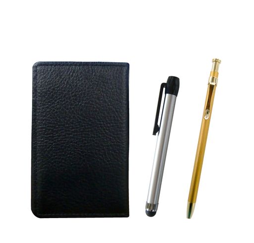 日本製のシボ牛革名刺入れと日本製スマートフォン用タッチペンとボールペンのセット。名刺入れは名刺を40枚以上収納可能。カード類の収納にも便利。 名刺入れ(シボ黒) 材質:外側牛革、内側布貼り サイズ:111mmx75mmx10mm タッチペン...