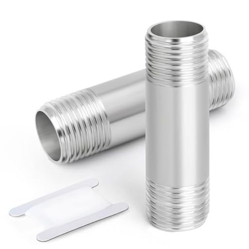 【製品名】ステンレス継手 【サイズ 】1/2BSPx 1/2BSPオネジ、長さ:50mm 【製品材質】強度と耐食性に優れた304ステンレス鋼 【使用温度】-54~121°C,【最大使用圧力】3 Mpa【推奨使用圧力】1Mpa 【機能】配管の...