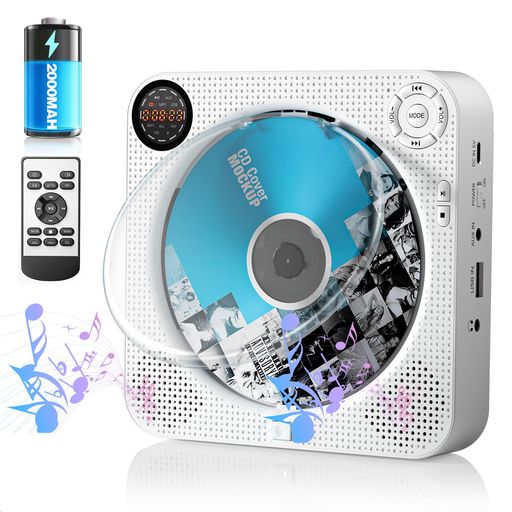ポータブルオーディオ 1【Bluetooth4.2&amp;FMラジオ機能搭載CDプレーヤー】CDプレーヤーBluetooth受信対応しているので、Bluetooth対応なスマホや、MP3/MP4なのポータブルオーディオプレーヤー内の音楽を...