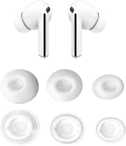 GalaxyBuds3Pro用イヤーピースS/M/L3サイズ6ペアシリコン製イヤホンイヤホンキャップです。付属イヤーチップ紛失、或いは耳に合わない場合最高の交換品です。 対応機種:GalaxyBuds3Proのみに適合します。ほかのイヤホン...