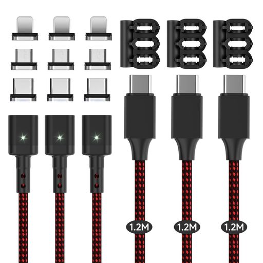 【最新のUSB-Cにより27W急速充電】最新のUSB-CtoType-Cマグネットケーブルにより、最大9V3Aの27W充電も支持できます。5V2.4Aの12Wより、倍以上スピードがアップします。(ご注意:QC3.0プロトコルしか支持できませ...