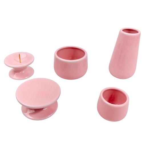 (供物台)直径6x高さ3cm (水入れ)直径4x高さ3cm (香炉)直径6x高さ4cm (ろうそく立て)直径5x高さ4cm (花立)直径4.5x高さ8cm