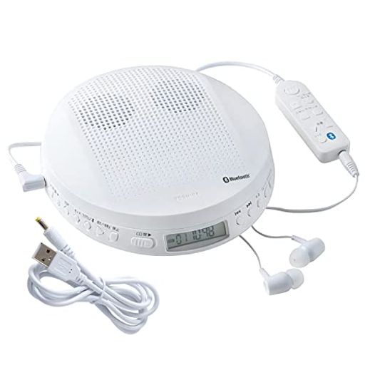 【機能・特徴】Bluetooth送信機能、CD、MP3再生対応、イヤホン端子、リモコン付き 【電源】USB DC5.0V/0.5A/単3形乾電池x2本(別売) DC3.0V 【外形寸法】幅142x高さ34x奥行155mm(突起物含まず) 【...