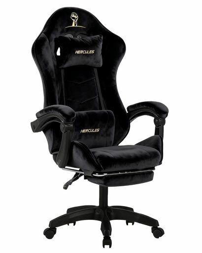 【高品質ファブリック】高級ベルベット素材を採用したゲーミングチェア。従来のレザーや布製ゲームチェアより柔らかく、通気性にも優れています。肌に優しい滑らかな質感で、まるでソファのような快適さ。背面には精密な刺繍を施し、レーシングチェアとしても...