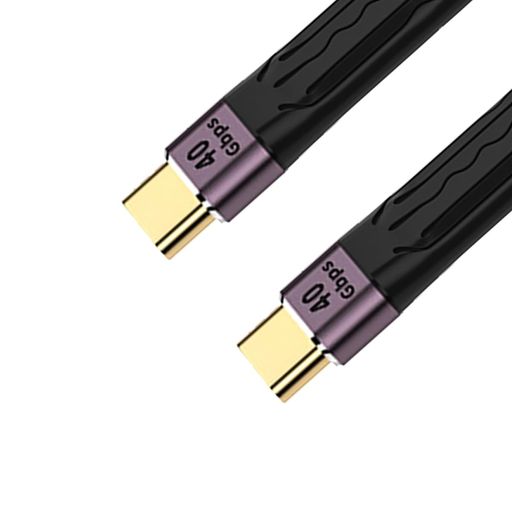 Type-CUSB-Cオス右向き矢印オスUSB440Gbps100W8KフラットスリムFPCデータケーブルノートパソコン&amp;携帯電話用13cm 40Gbpsデータ、8Kビデオ20V5A、100Wの電力をサポート。リバーシブル設計と電源...