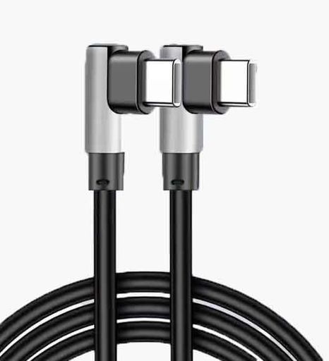 USBPD技術に対応し、最大100W/5Aまで安全かつ安定して出力できます。PD充電を実現するために、デバイスとアダプタはPD機能をサポートする必要があります。(ご注意!モニタや映画などと対応できません。) L字のTypecケーブル設計、頻...