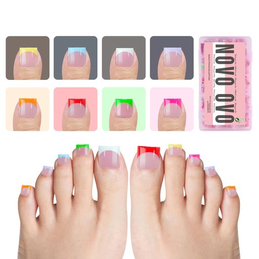 【ほんの数ステップで、完璧な夏のパステルフレンチチップペディキュアが完成】この夏、どのカラーにしようかまだ迷っている?そんなあなたに、ミックスカラーパッケージがペディキュア選びをもっと簡単に!UVジェルかグルーで爪に貼り付け、ビルダージェル...