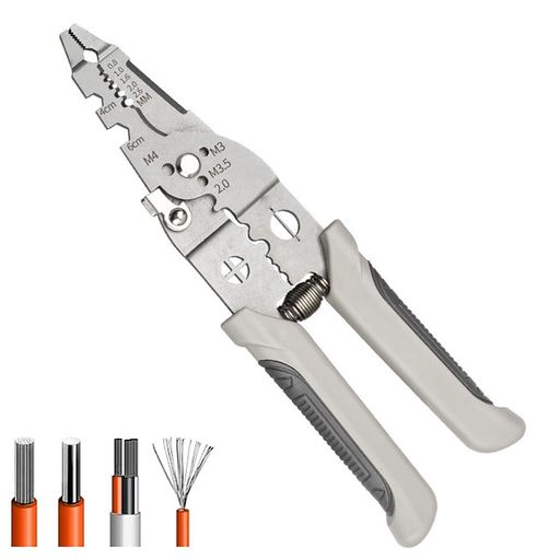 【頑丈な電工ペンチ】ケーブル剥ぎ取りツールは耐久性のあるスチール製で、頑丈で耐久性があり、硬度が高く、壊れにくいです。表面は細かく研磨されており、耐腐食性があり、長期間使用しても性能が長持ちします。 【快適なグリップ】このワイヤーストリッパ...