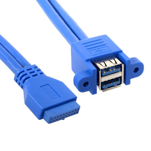 CYケーブルはUSB3.0マザーパネル型からマザーボード20ピンケーブルのデュアルポート50cmまでスタック可能 USB3.0type-Aマスター変換USB3.0(20ピン)を使用してマザーボードに直接接続できます このケーブルがあれば、2...