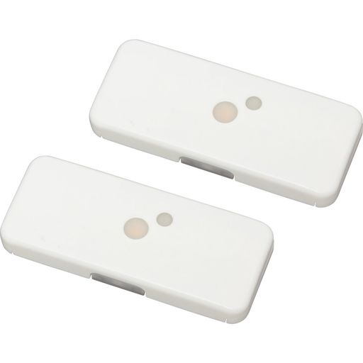 商品サイズ(cm):幅約6.8x奥行約2.8x高さ約0.8 お試し用リチウム電池CR2032x2個 点灯する照度:約5lx以下●光源色:電球色相当明暗センサー:フォトセンサー 使用電池:リチウム電池CR2032(コイン型)x2個●電池寿命目...