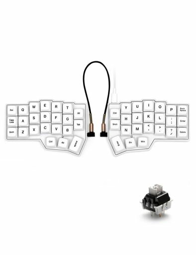 人間工学に基づいたデザイン:分割メカニカルキーボードにより、ユーザーはキーボードの間隔、傾斜角度、回転角度などを調整できます。3x6列の交互に分割されたレイアウトを採用し、それぞれの手に3つの親指キーがあり、よく使用するキーを人間工学に基づ...