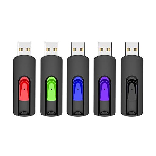 大容量で高速転送: 16GB USBフラッシュドライブ-5種類のミックスカラー ( ブラック レッド ブルー グリーン パープル) 異なるファイルを分類して保存するのに便利です。 USB 2.0メモリスティックの読み取りと書き込み速度は、1...