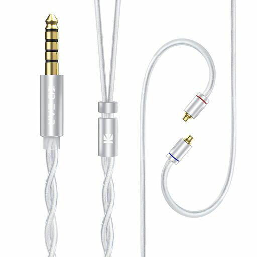 【5N無酸素銅銀メッキ線】KBEARGlintリケーブルは、5N無酸素銅銀メッキアップグレードケーブルです。単線54芯です、均一な銀メッキです、豊富なコアと科学的な編み方でイヤホンの音の表現を効果的に向上させることができます。解像感と定位感...