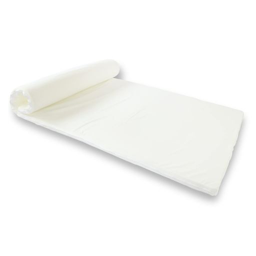 睡眠改善 使用時:幅120センチ長さ195センチ厚さ4センチ 側生地:ポリエステル100%(中国製) 中材:ウレタンフォーム カラー:ホワイト