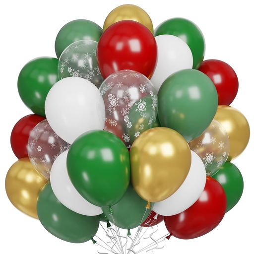ポピュラーなラウンド風船50個入りのミックスバルーンパック。クリスマスパーティーにぴったりdesultoryレトロなレッド、グリーンとゴールドを基調とした配色はクリスマス限定で、目を惹くホリディ気分が盛り上がっていきます 風船カラー:6色ア...