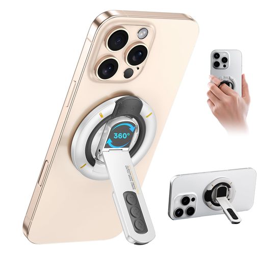 星(塗り潰し)【革新マグセーフリング】金属のメカニカルスタイリッシュ、チクチク声の回転リング、柄に解消ボタン、両面マグネット、多角度調整スタンド機能、すべてが1になったこのオールインワンリンクスタンドはアメリカデザインの最新式スマホリング。...