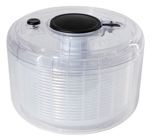 製品サイズ:(約)外径23x高さ16.5cm、満水容量/4.2L 製品重量:(約)0.982kg 原料樹脂:容器/ポリスチレン(耐熱温度70度、耐冷温度-20度)、バスケット/ポリプロピレン(耐熱温度100度、耐冷温度-20度)、ふた・回転...