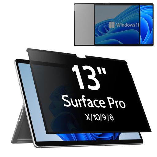 【対応機種】:本のぞき見防止フィルターは13インチSurfacePro9(2022年)/SurfacePro8(2021年)/SurfaceProX(2022年/2020年)用 【非粘着保護フィルム】ナノ吸着技術を採用しており、磁気設置と比...