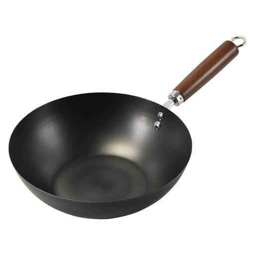 炒め物、揚げ物、ソテー 製品サイズ:(約)全長47x奥行28.5x高さ14cm 製品重量:(約)0.913kg 材料の種類:本体/鉄(窒化加工)、取っ手/天然木 生産国:中国 オール熱源対応