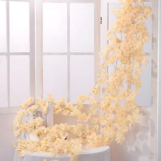 🌸【美しいお部屋の飾り】当社の人工桜ラタンは、花を一つ一つ吊るす必要がなく、簡単にまとめて設置できます。ウェディングアレンジメント、店舗装飾、写真撮影、観葉植物の飾り、パーティー、ギフトなどに最適です。寝室、パティオ、暖炉、...
