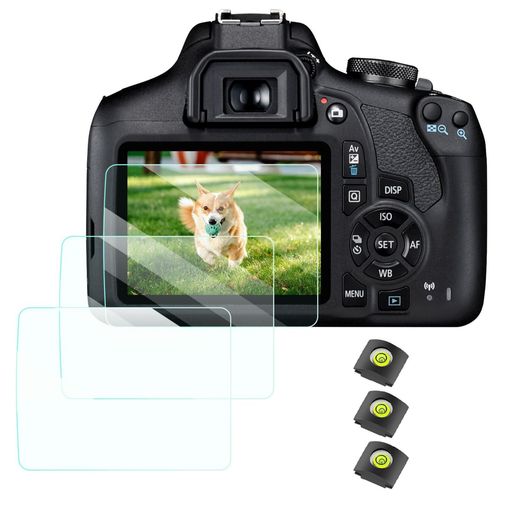 【対応機種】対応:キャノンRebelT7/T6/T5 【傷に強い&amp;飛散防止設計】この保護フィルムは、9Hの表面硬度を誇り、鍵やカッターなどの鋭利な物から画面やレンズをしっかりと守ります。万が一、強力な衝撃でガラスフィルムが割れてしま...