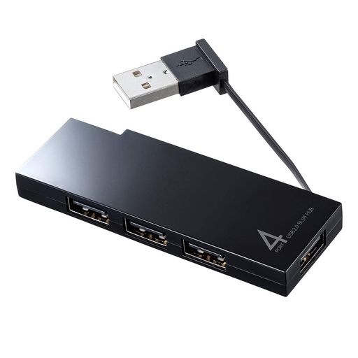 USBケーブルを本体に収納でき、持ち運びにも便利な4ポートUSB2.0ハブです。 非常にスリム・コンパクトなデザインとなっており省スペースに設置できます。 ケーブル長が6cmと短いのでノートパソコンやネットブック、ゲーム機での使用に最適です...