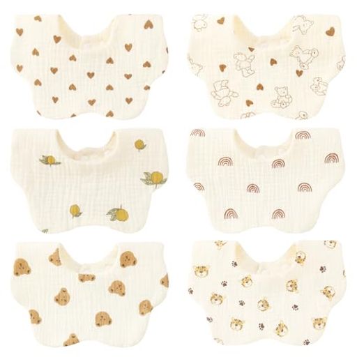 【100%綿素材使用】綿100%で肌にやさしいよだれかけです。赤ちゃんが舐めたり噛んだりする可能性を考えて、蛍光剤やホルムアルデヒド等の有害な化学物質は一切使用していません。敏感肌の赤ちゃんにも安心して使用できます。 【通気性・吸水性抜群】...