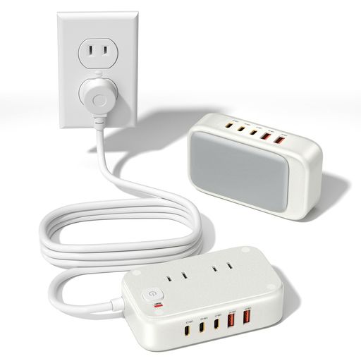 【VHBW Nobu 7-in-1 電源タップ USB コンセント】本製品は、最大7台のデバイスに同時給電できる電源タップです。AC差込口x2に加え、USB-Cx3、USB-Ax2を搭載しています。USB-C1/USB-C2は単ポート使用時...