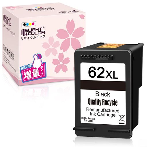純正インクと同様に残量表示機能付き・ICチップ付きです。 【商品内容】HP用再生インクHP62XLブラック増量1個 【対応機種:】■ENVY5540/5542/5640/5642■OfficeJet5740/5742■OfficeJetMo...