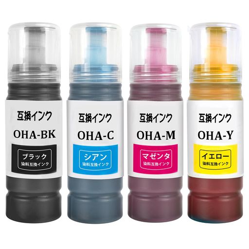 スマイル 白抜き【対応機種】 対応 エプソンEpson EP-M476Tプリンター。 スマイル 白抜き【商品内容】 エプソンEpson用 OHA互換インクボトル4色セット: OHA-BK 黒x 1、OHA-C シアン x 1、OHA-M マ...