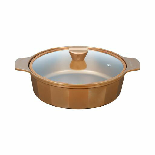 製品サイズ:(約)幅37.5x奥行30x高さ14cm、鍋の深さ:(約)8.5cm 製品重量:(約)2kg 本体表面加工:内面/ふっ素樹脂塗膜加工、外面/焼付け塗装、素材・材質:本体/アルミニウム合金、はり底/ステンレス鋼(クロム16%)(底...