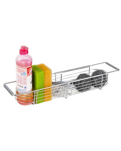 伸縮式設計:29cm~46cmの範囲で伸縮可能な設計で、キッチンシンクのサイズに合わせて調整できます。 収納力抜群:スポンジやボトル類を一括で収納できる便利な棚です。 高品質素材:18-8ステンレス製で、錆びにくく丈夫な作りです。 お手入れ...