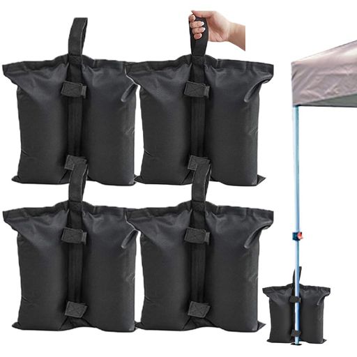 【4個セット】ペグが打ちにくい場所や、キャンプ時のテントやタープのポールに活躍、砂を入れて砂袋や土嚢おもしにしたり、水の入ったペットボトル(ウォーターバッグ、ウォータータンク)、石などを詰めて、タープテントの足の固定のテントウエイト(おもり...