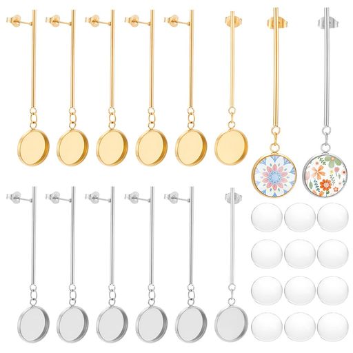 アーチピアスパーツこれらのピアスはアーチデザインで各ピアスにトレイが付いており金色とステンレススチールの2色ありあなたの手作りピアス創作をさらにユニークにします ステンレススチール素材304ステンレススチール製で安全に装着でき頑丈で耐久性が...