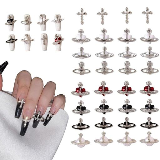 3Dデザイン:すべてのアクセサリーは平面的なステッカーではなく、厚みと立体感のある小さな装飾品で、ネイルに繊細なエンボス加工と高級感を与えます。 素材:樹脂製で、表面に電気メッキまたはインレイ加工が施されているため、メタリックな光沢やパール...