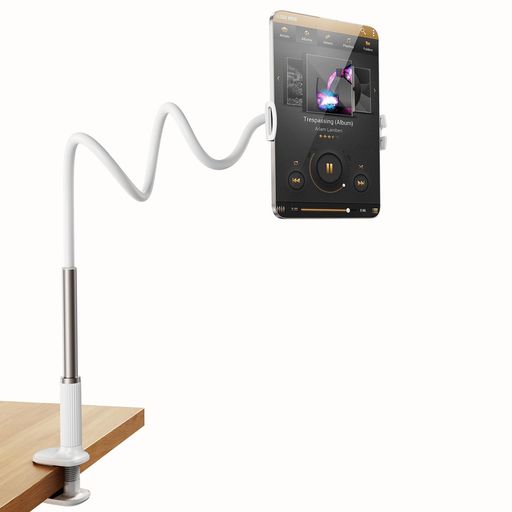 【85CMタブレットスタンド】nedieaが改良したタブレットアームクランプはフレキシブルホースを採用し、全長85cmで、ガチョウの首のように柔軟に調節できる。先端部のフレキシブル錠剤アームは自由に調整でき、最適な視覚位置を調整することがで...