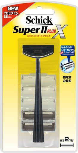 商品サイズ(幅x奥行x高さ):105mmx29mmx200mm 内容量:ホルダー替刃2コ付(替刃1個は本体に装着済み) 原産国:替刃/アメリカ、ホルダー/中国 スキンタイプ:全肌 固定式2枚刃・スムーザーでなめらかなシェービングを実現