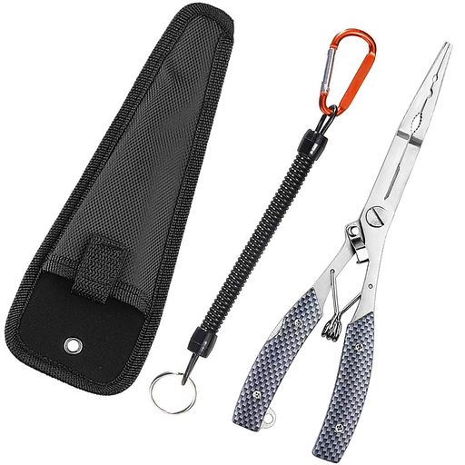 【安全な針外し+ロングノーズ】通常のフィッシングプライヤーよりもノーズが長く、巧妙なデザインにより安全に針を外せます。これにより怪我のリスクを最小限に抑え、大物釣りも安心して楽しめます。 【優れた素材】高強度のステンレス鋼2CR13を使用し...