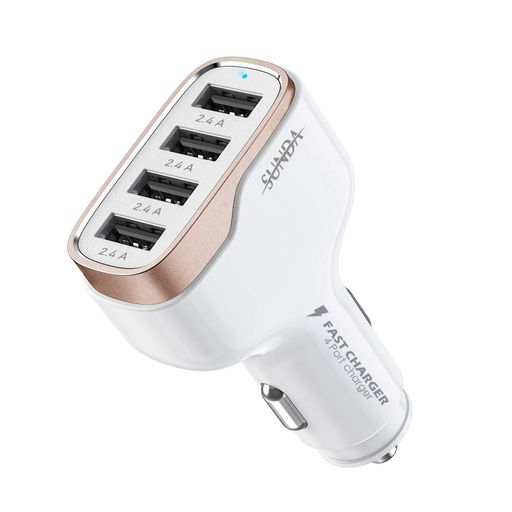 [マルチデバイスをインテリジェントに対応可能な急速充電器]:ポート四つ付きの急速USB自動車用急速充電器(カーチャージャー)48Wは、USBポートごとに2.4A、合計9.6Aの充電ができることで、ポート四つを同時に使用されてもフルスピードで...