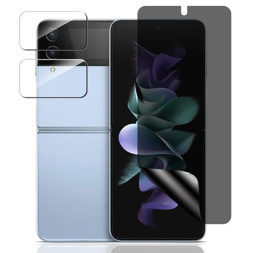 ◆【対応機種】GalaxyZFlip4フィルム覗き見防止1枚(TPU材質)+レンズ保護フィルム2枚。(注:のぞき見防止の特殊な素材のためそのため、指紋認証はあまり敏感ではありません) ◆【覗き見防止】先端のマイクロルーバー工学技術を採用して...