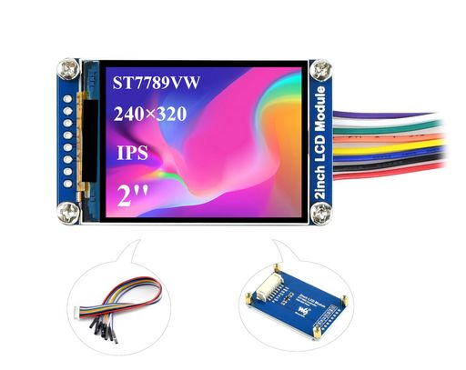 2インチLCDディスプレイモジュール、IPSスクリーン、240x320解像度、SPIインターフェース、制御に最低GPIOが必要です。 動作電圧:3.3V/5V(電源電圧とロジック電圧が一定していることを確認してください。そうしないと正常に動...